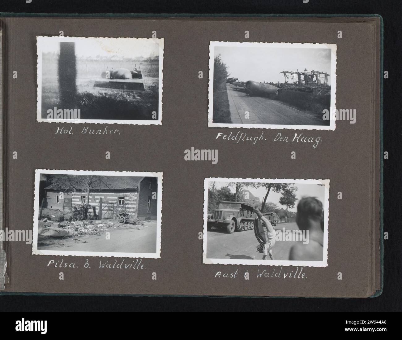 Bunker, plane and Waldville, 1940 photograph Album magazine with four ...