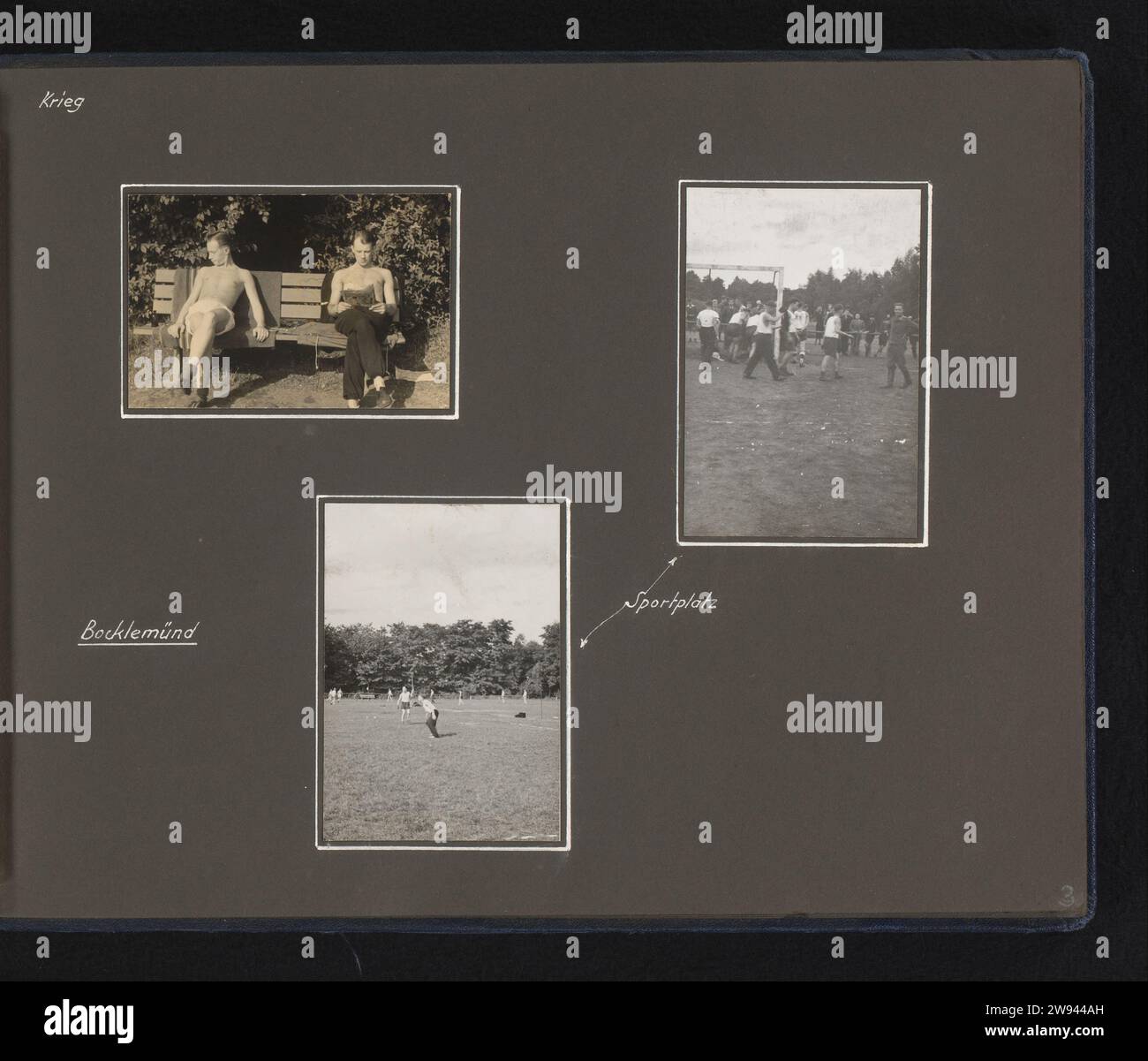 Training in Bockklemünd, 1939 photograph Albumblad marked 'Krieg' with ...