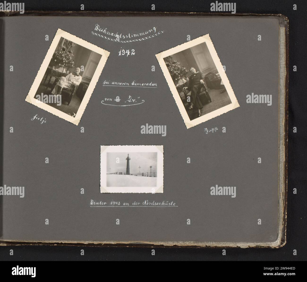 Christmas 1942, 1942 photograph Album magazine with three photos of ...