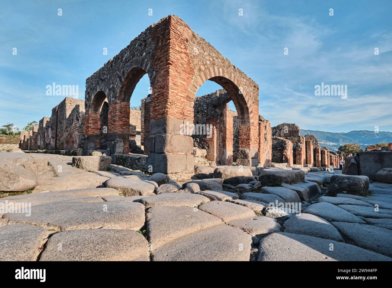 Naples, Italy - November 8 2023: Ruins of the houses in the ancient city of Pompeii Stock Photo ...