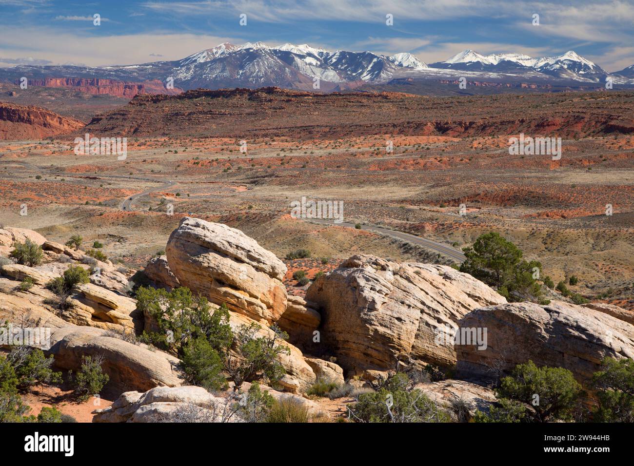 View from Salt Valley Overlook, Arches National Park, Utah Stock Photo ...
