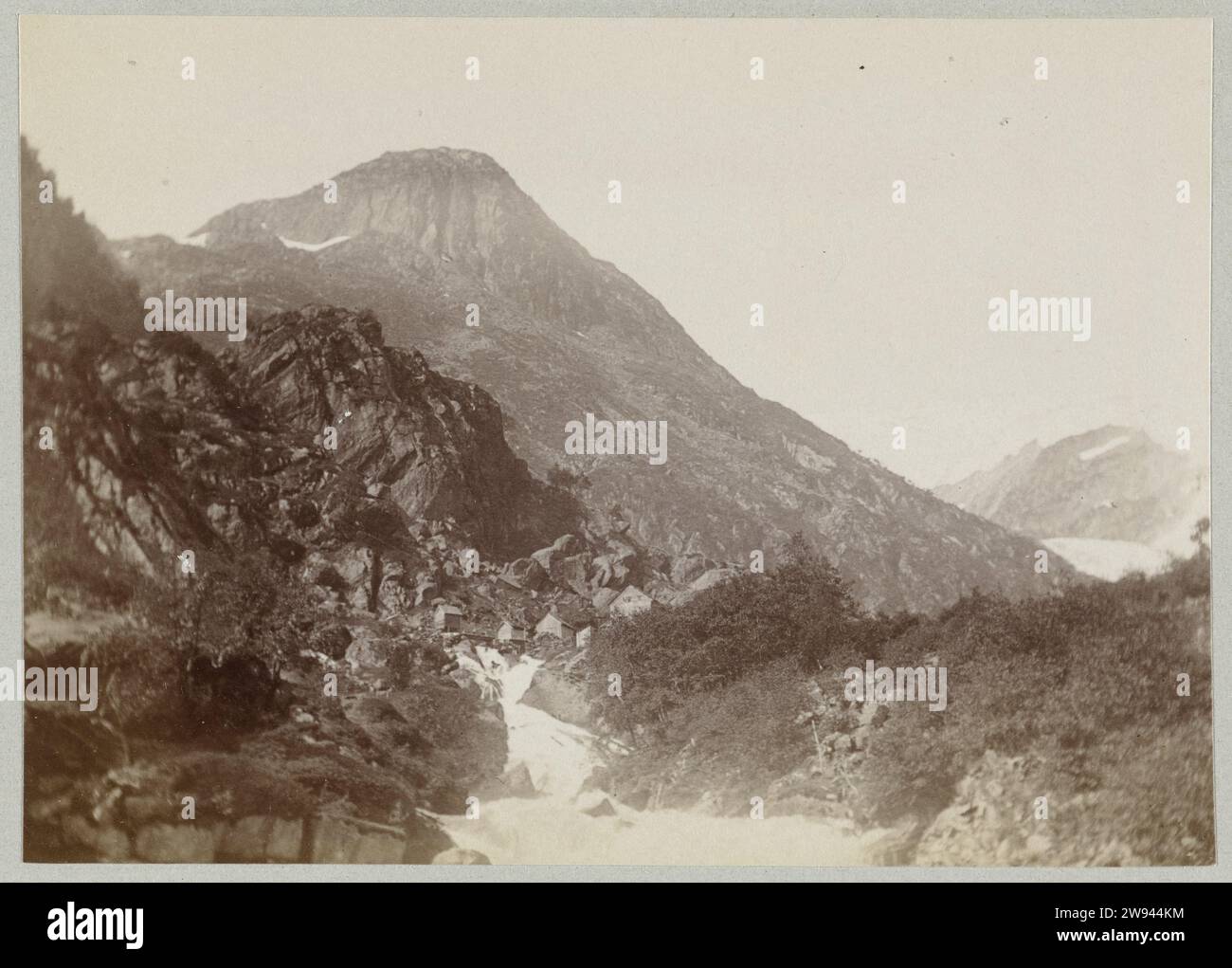Mountain landscape in Norway, 1889 photograph Norway paper. cardboard ...