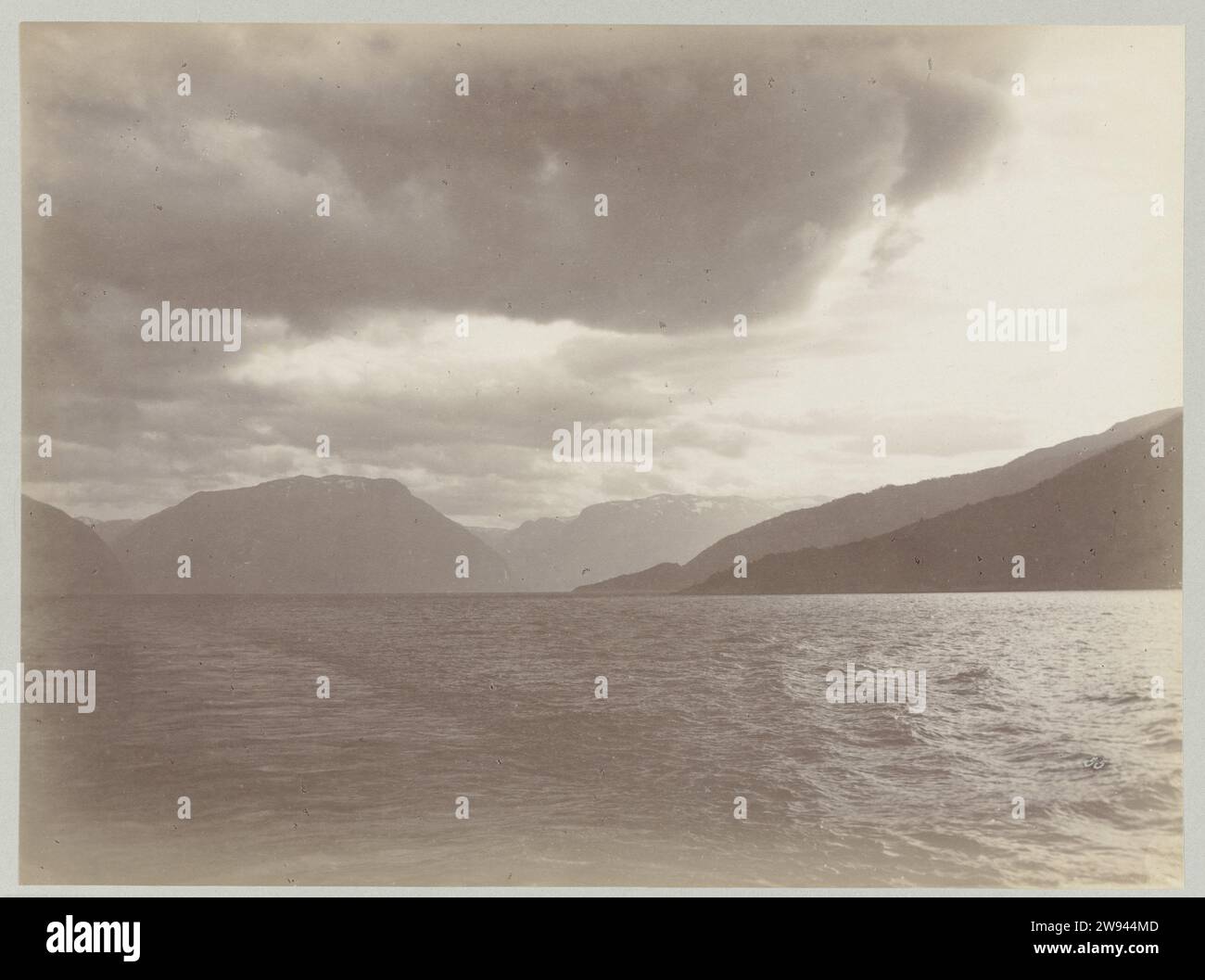Norwegian mountain landscape seen from the sea, 1889 photograph Norway ...