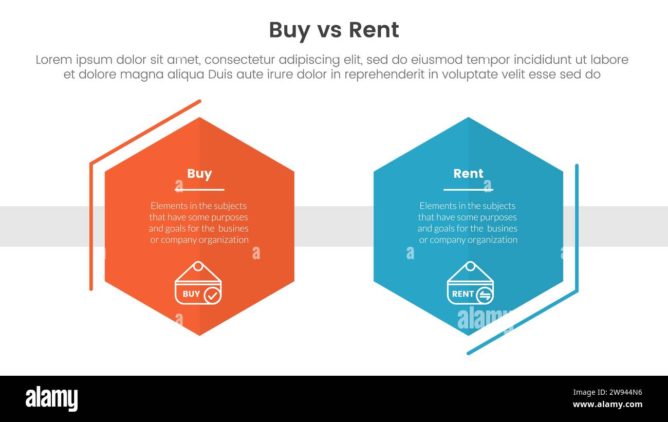 buy or rent comparison or versus concept for infographic template ...