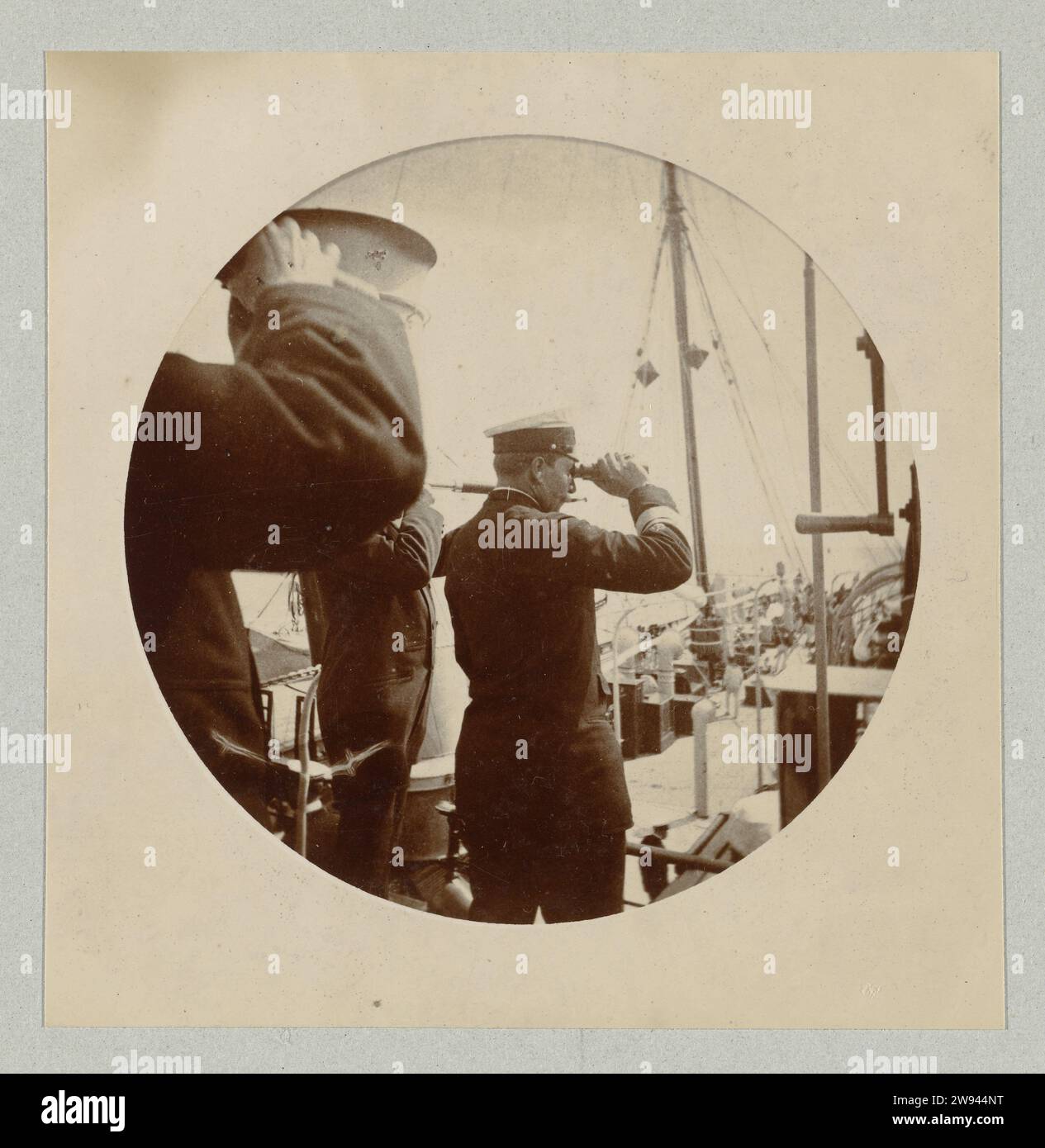 On the lookout with shipping viewers, 1889 photograph Norway paper ...