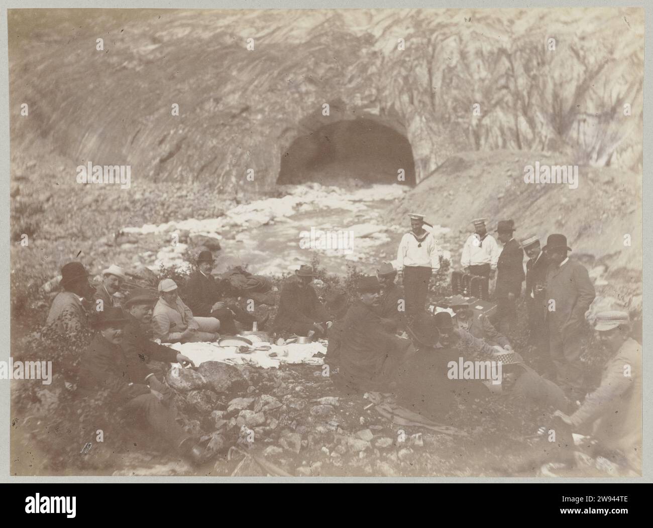 Emperor Wilhelm II and company at the foot of a Norwegian glacier, 1889 ...