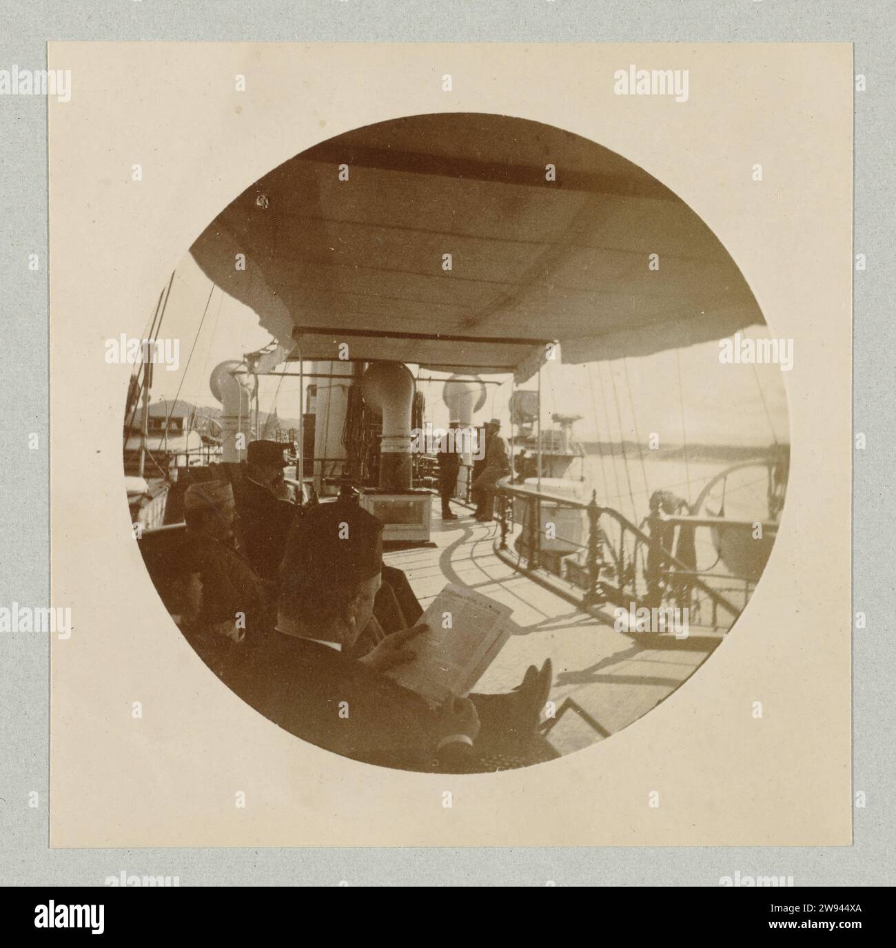 Guests on the deck of radar ship De Hohenzollern, 1889 photograph ...