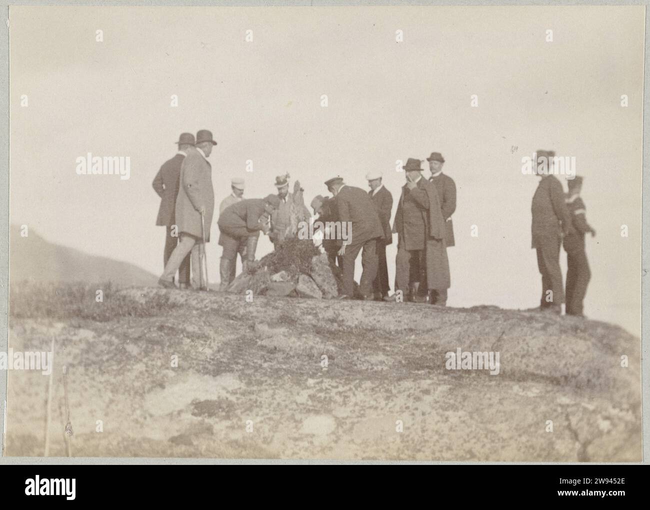 Emperor Wilhelm II with his travel group in the Norwegian landscape at ...