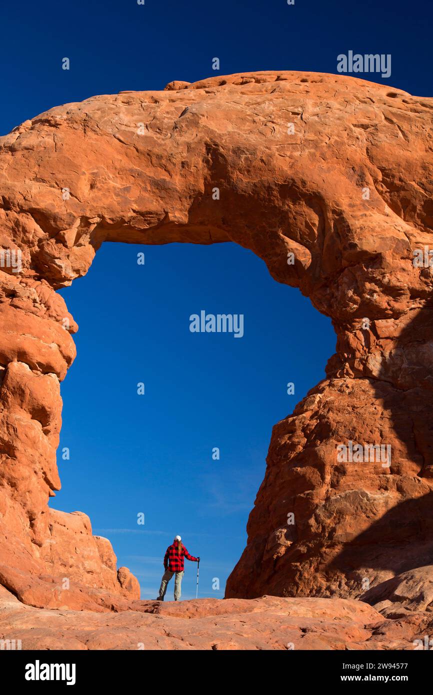 Hiker in arch arches hi-res stock photography and images - Alamy