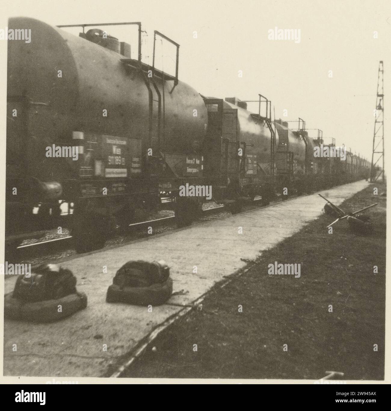 A stationary freight train, 1940 - 1945 photograph A stationary freight ...
