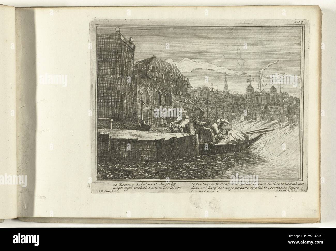 Flight of King Jacobus II, 1688, 1689 print The flight of King Jacobus ...