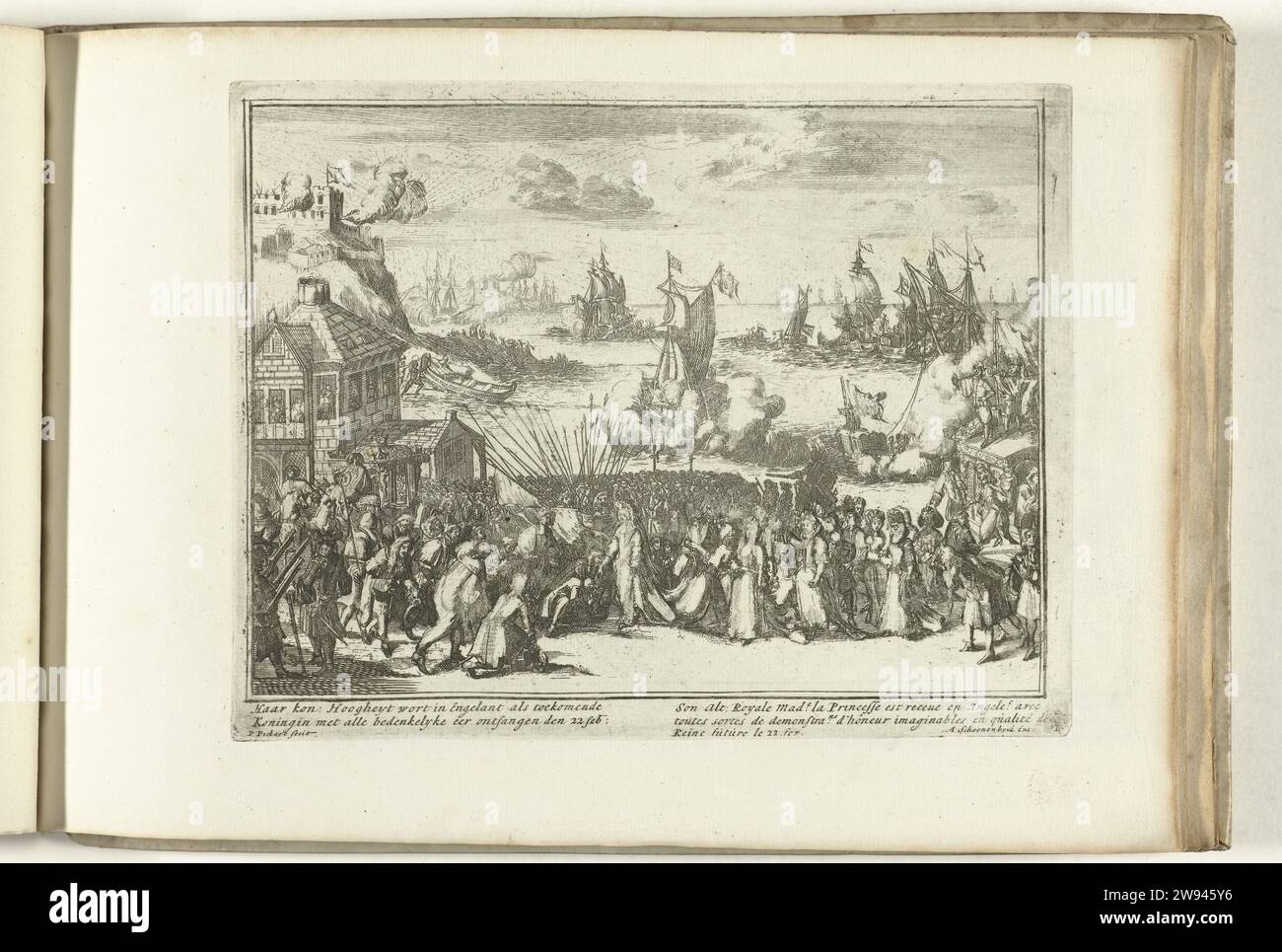 Reception of Princess Maria Stuart in England, 1689, 1689 print ...