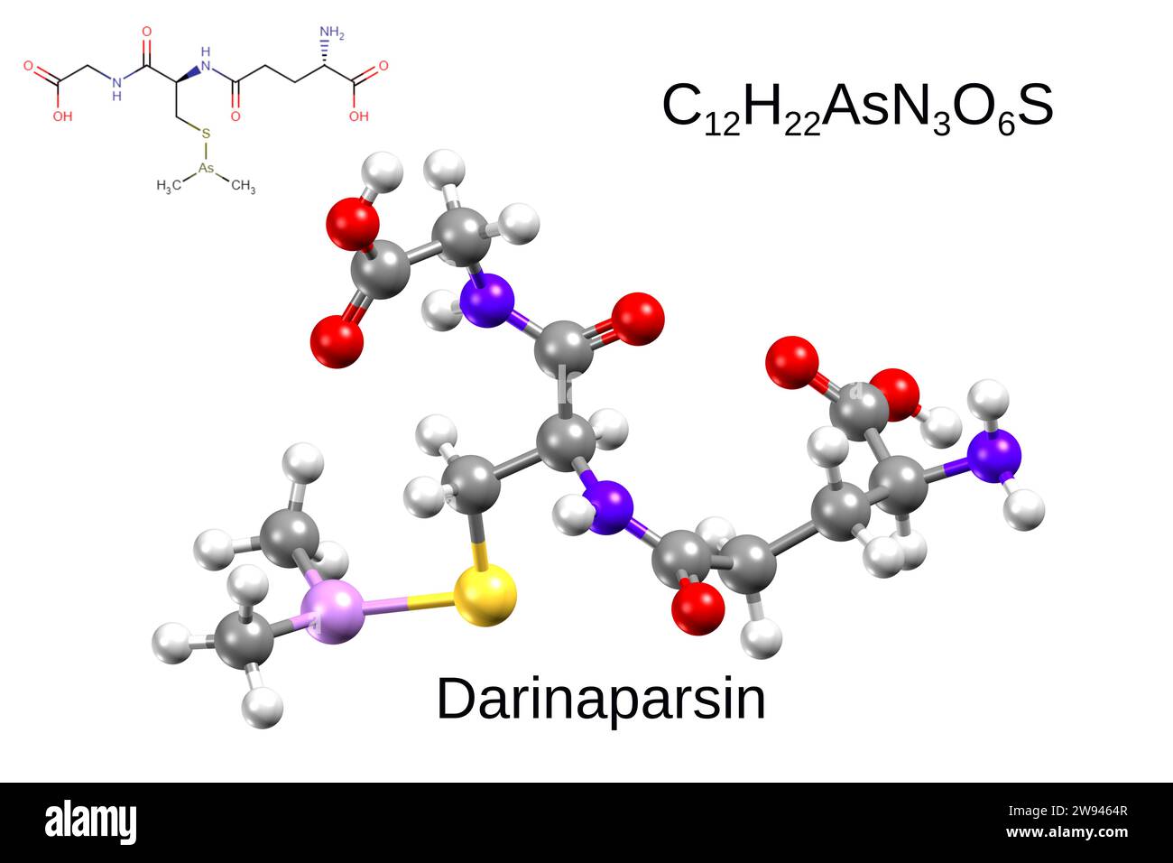 Chemical formula, structural formula and 3D ball-and-stick model of ...