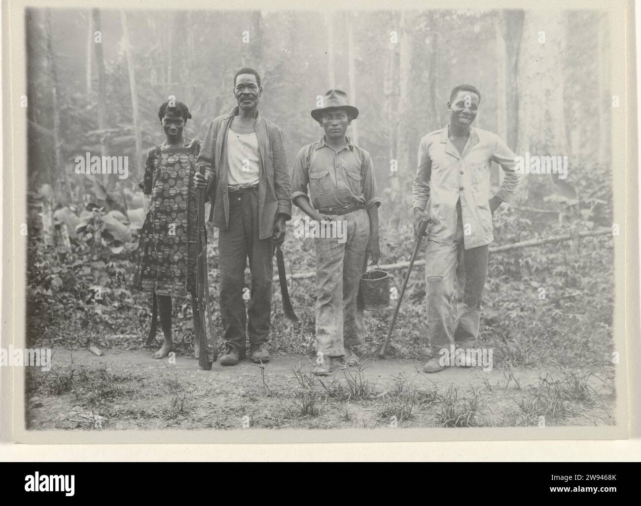 Workers in Moengo, 1929 - 1930 photograph Suriname photographic support ...