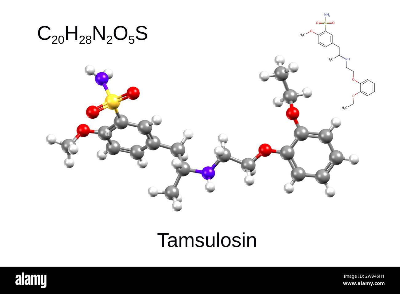 Chemical formula, skeletal formula and 3D ball-and-stick model of ...
