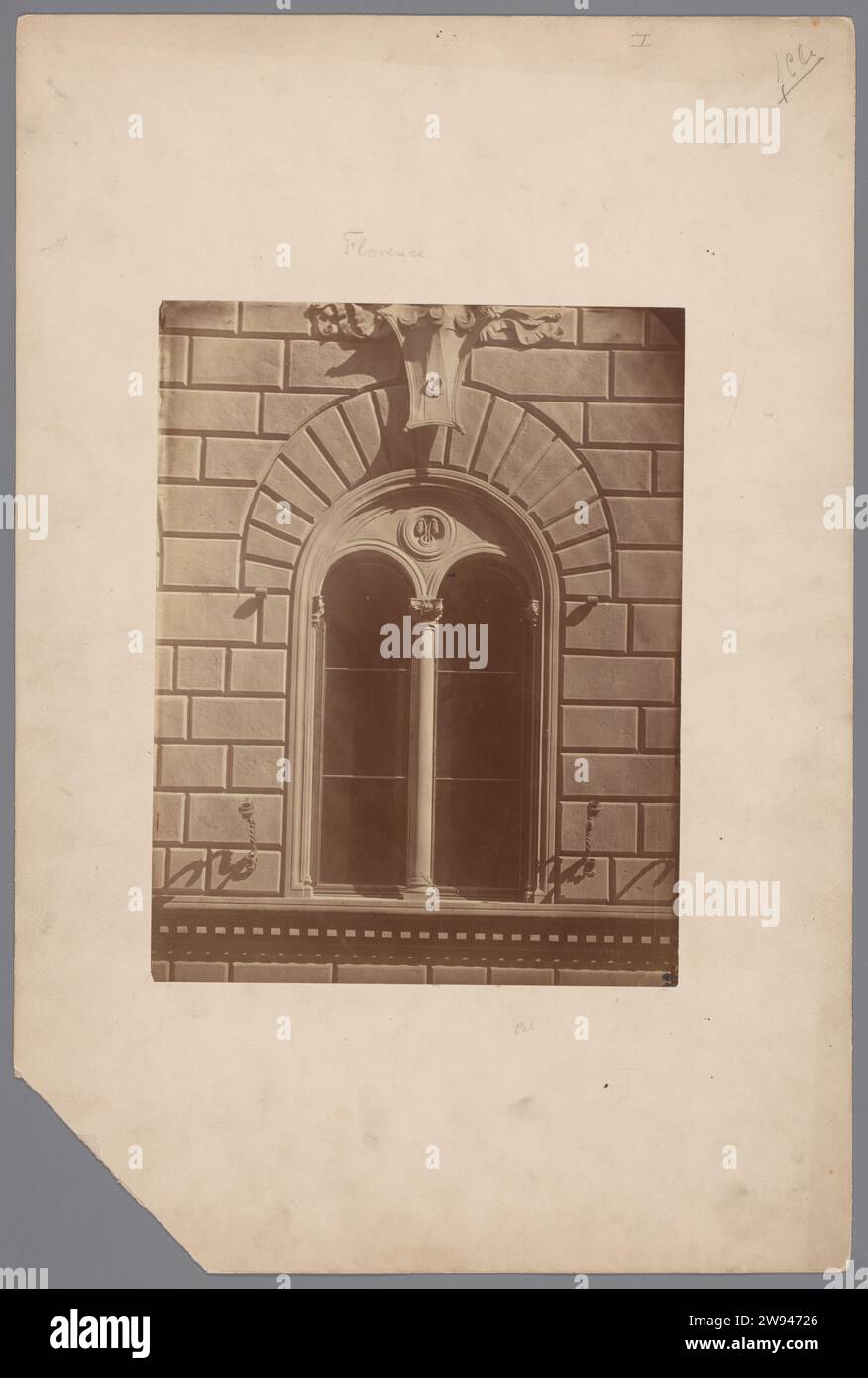 Window of a building, possibly in Florence, Italy, Paolo Lombardi, 1851 ...