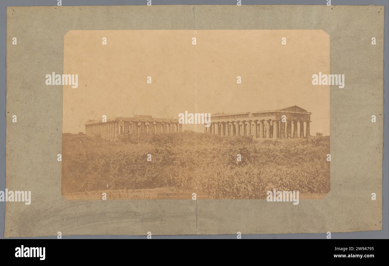 Basilica en Neptune-Tempel Paestum, Achille Mauri, c. 1865 - c. 1880 ...