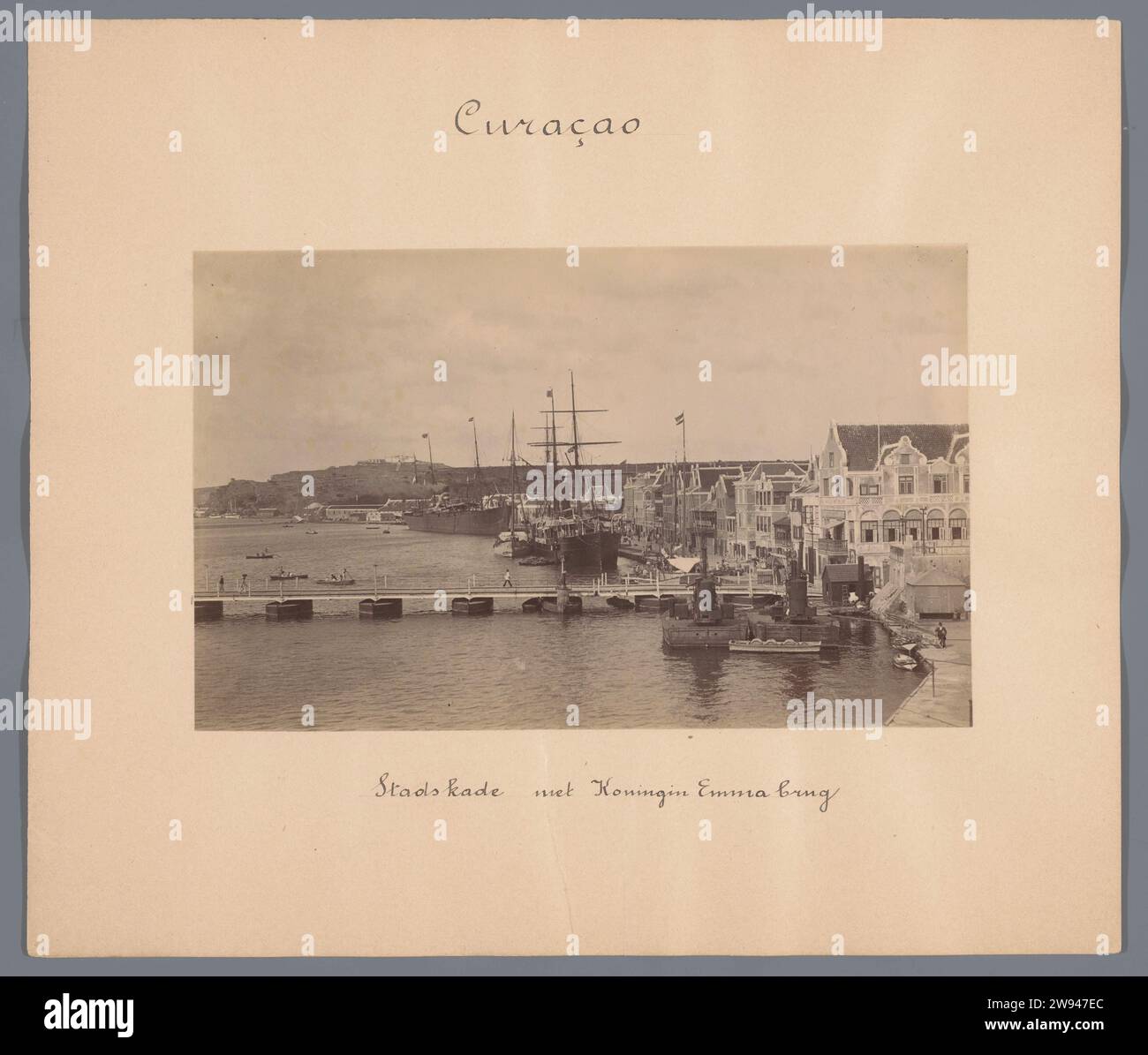 Curaçao / Stadskade with Queen Emma Brug, 1900 - 1905 photograph View ...