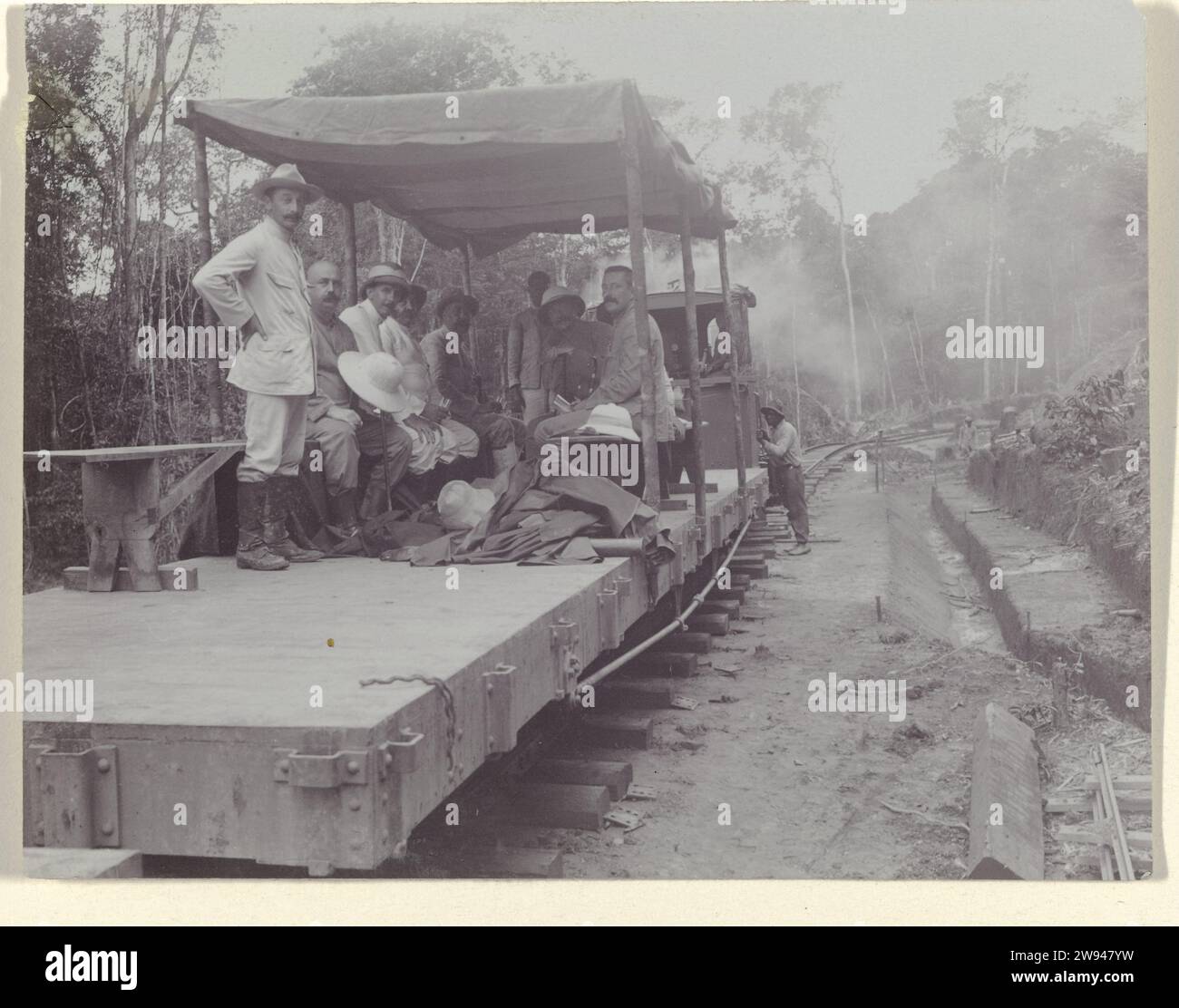 Construction of Railway Suriname, 1905 - 1910 photograph Company on an ...
