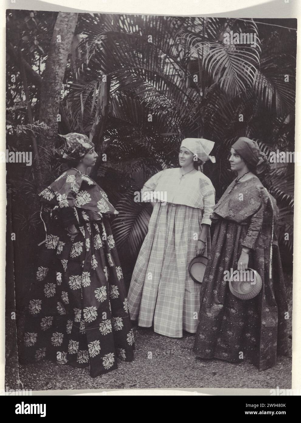 Three women in Koto on the Plantage Clevia, 1911 photograph Three Dutch ...