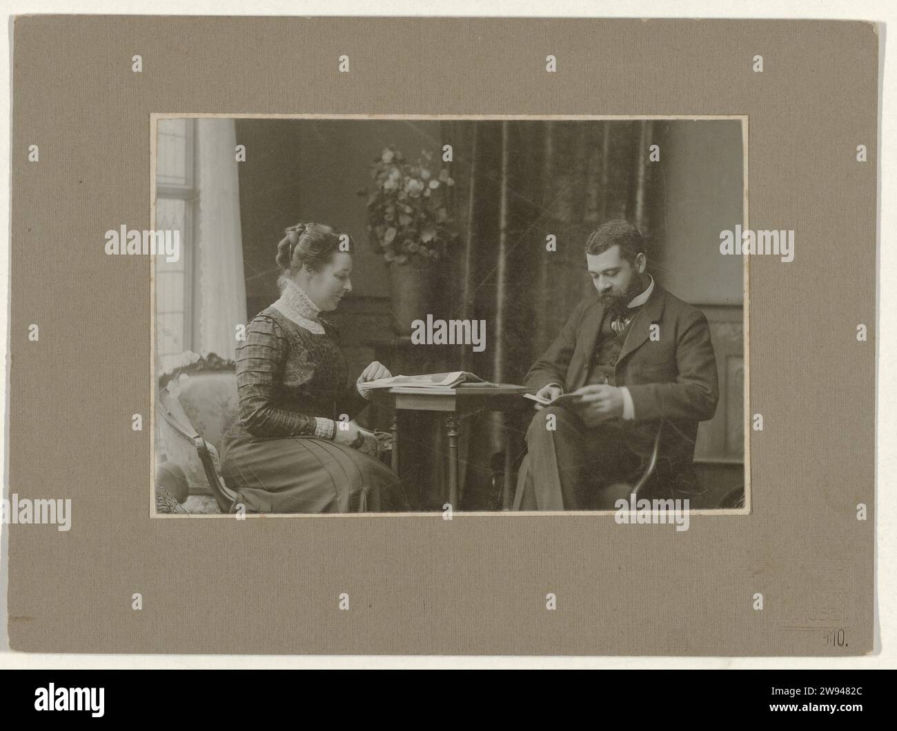 Constant Van Hall and his wife, 1910 photograph Interior with Constant ...