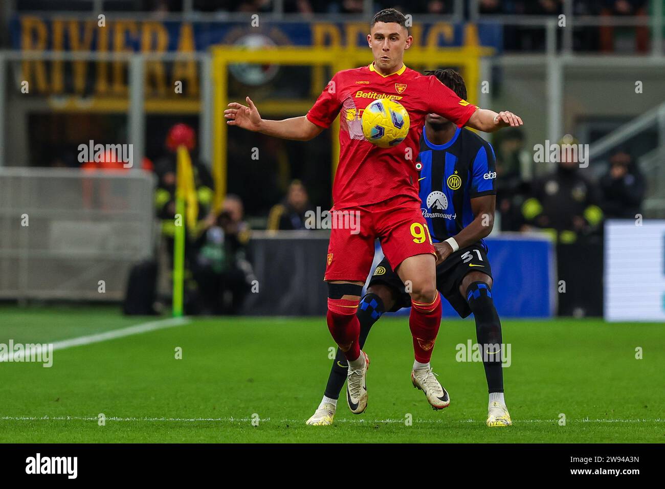 Milan, Italy. 23rd Dec, 2023. Roberto Piccoli of US Lecce seen in ...