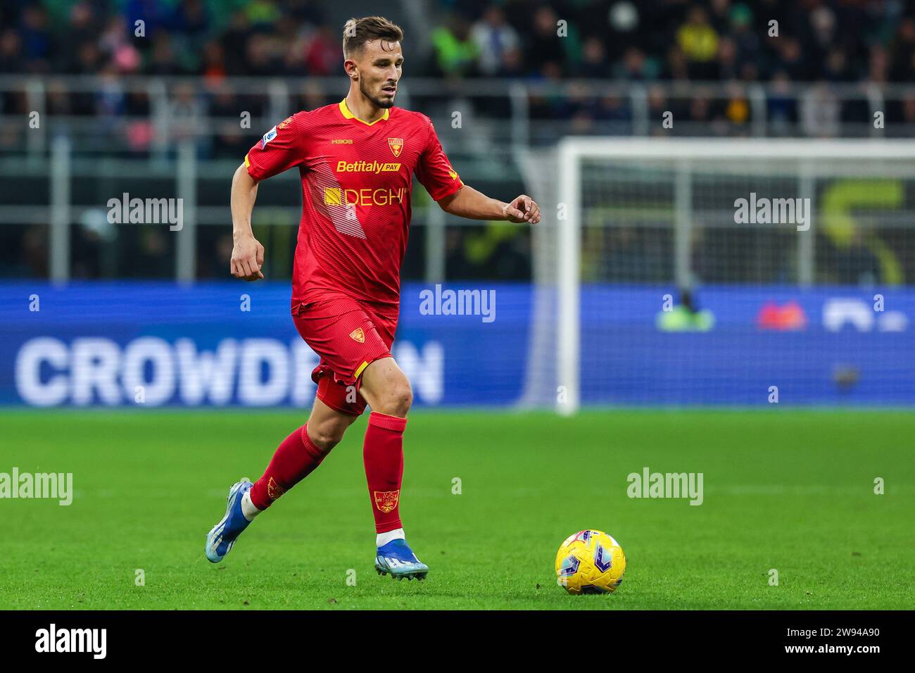 Milan, Italy. 23rd Dec, 2023. Ylber Ramadani of US Lecce seen in action ...