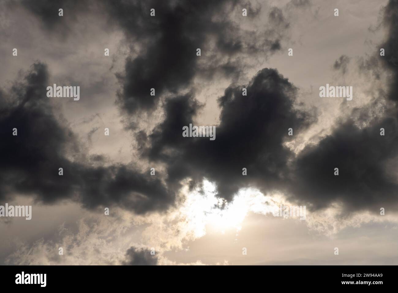 cloudy weather in the summer, the sky in clouds of different shapes and ...