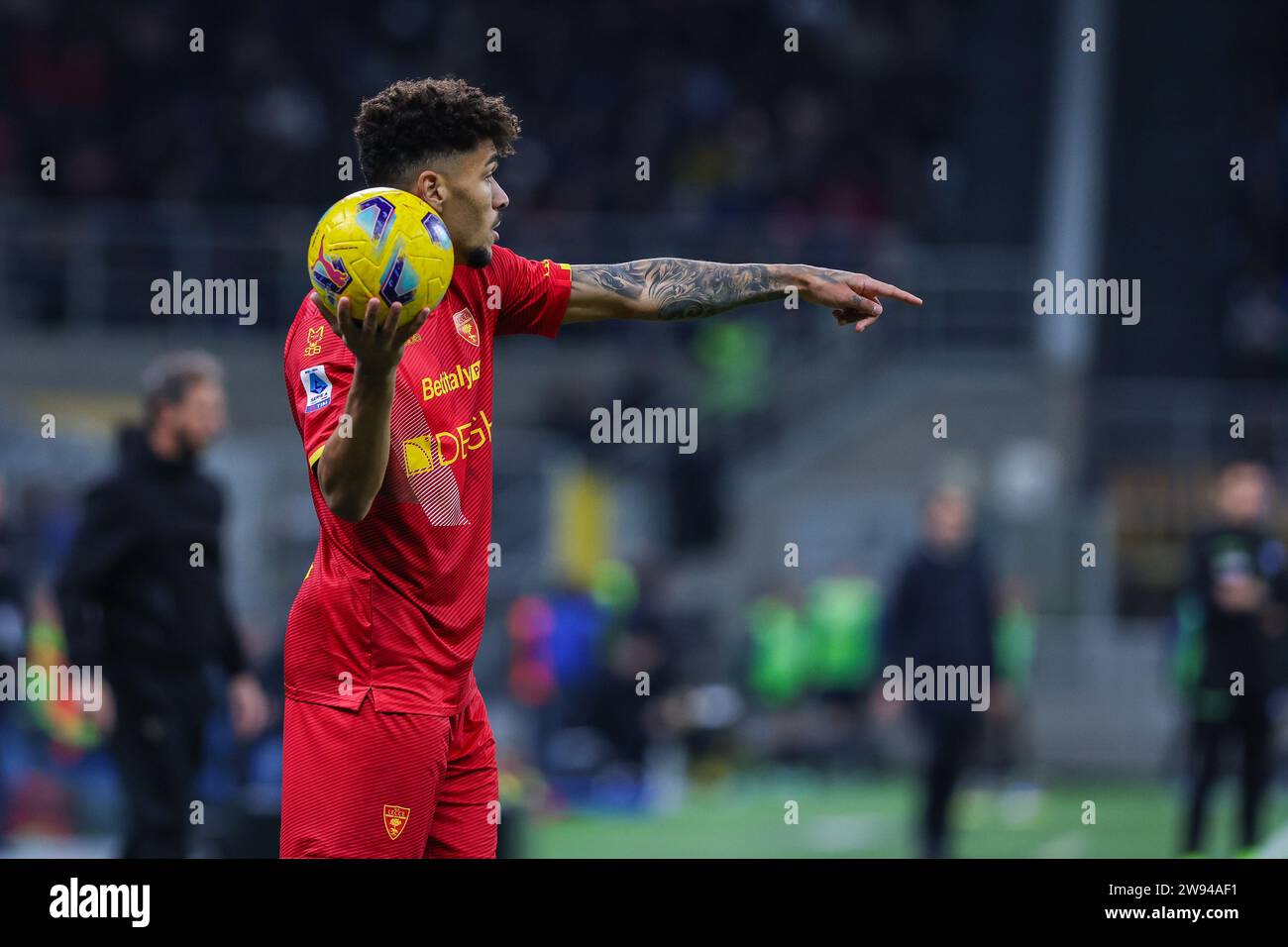 Milan, Italy. 23rd Dec, 2023. Valentin Gendrey of US Lecce gestures ...