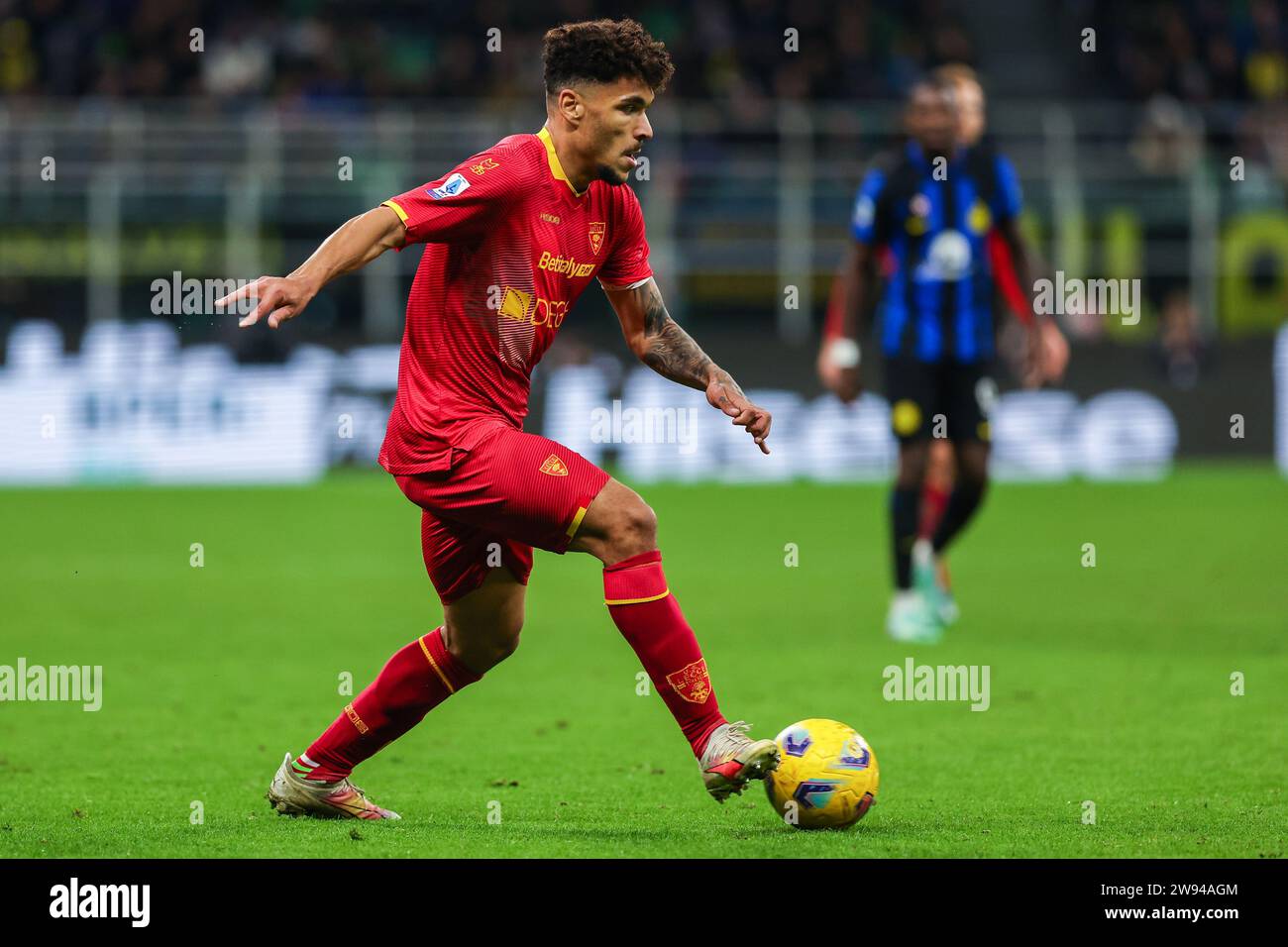 Milan, Italy. 23rd Dec, 2023. Valentin Gendrey of US Lecce seen in ...