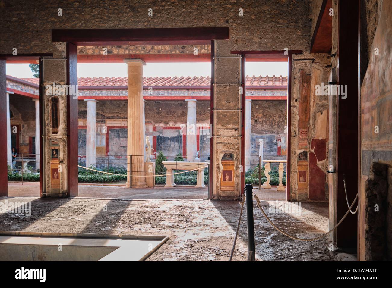 Naples, Italy - November 8 2023: Courtyard view of Villa dei Misteri ...