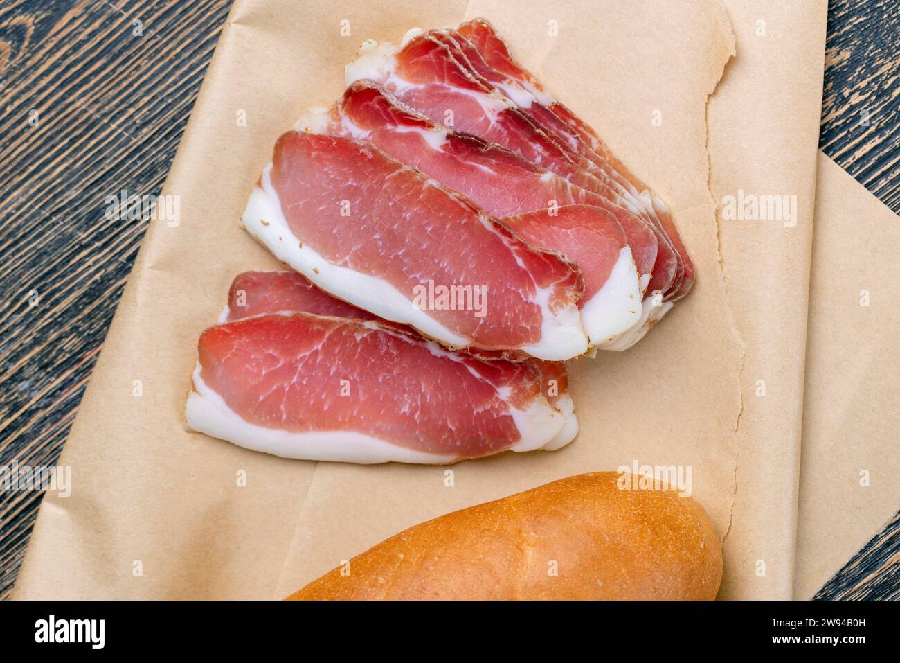 thinly sliced dried meat with lard, pickled and dehydrated pork meat ...