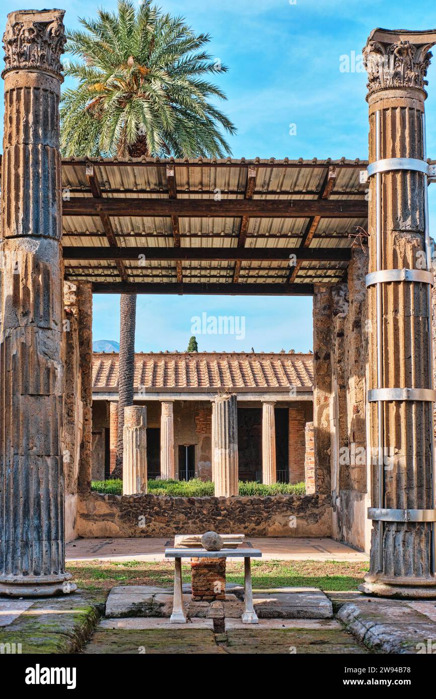 Naples, Italy - November 8 2023: The gardens of Villa di Diomede, the ...