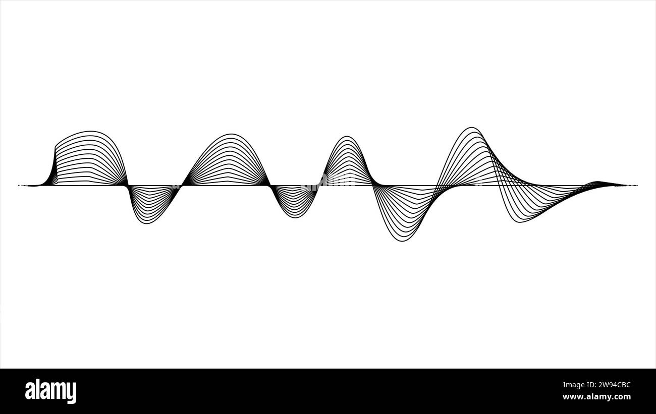 colorful vector design illustration of dynamic sound waves, radio ...