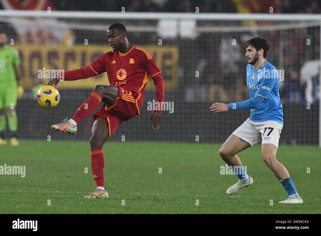 Evan N Dicka (Roma)Khvicha Kvaratskhelia (Napoli) during the Italian ...