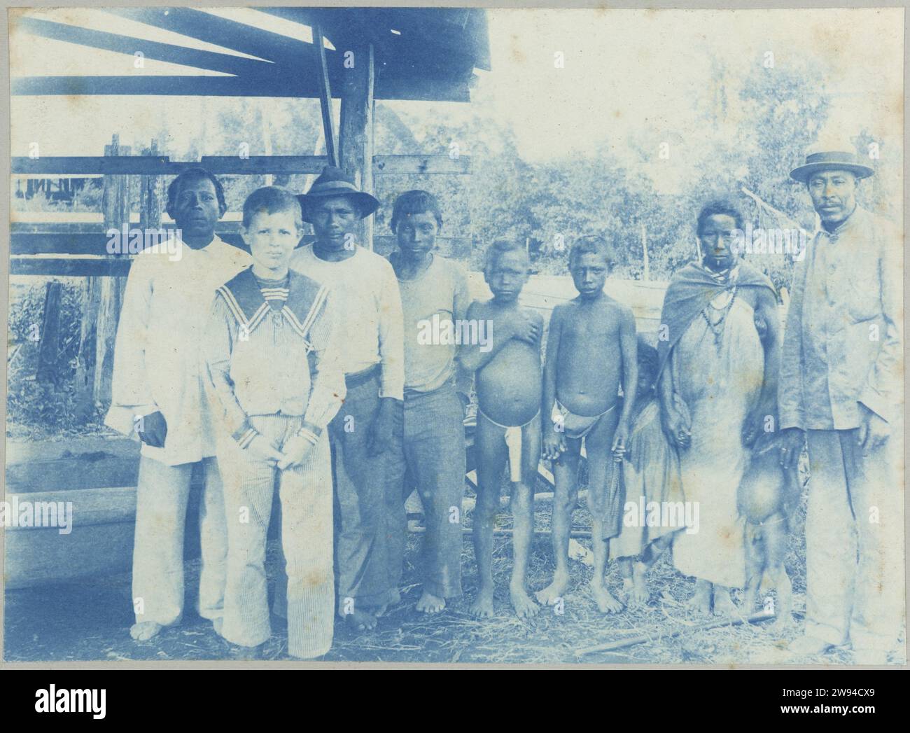 Anton with Arowakken and Maroons, 1903 - 1910 photograph A Dutch boy ...