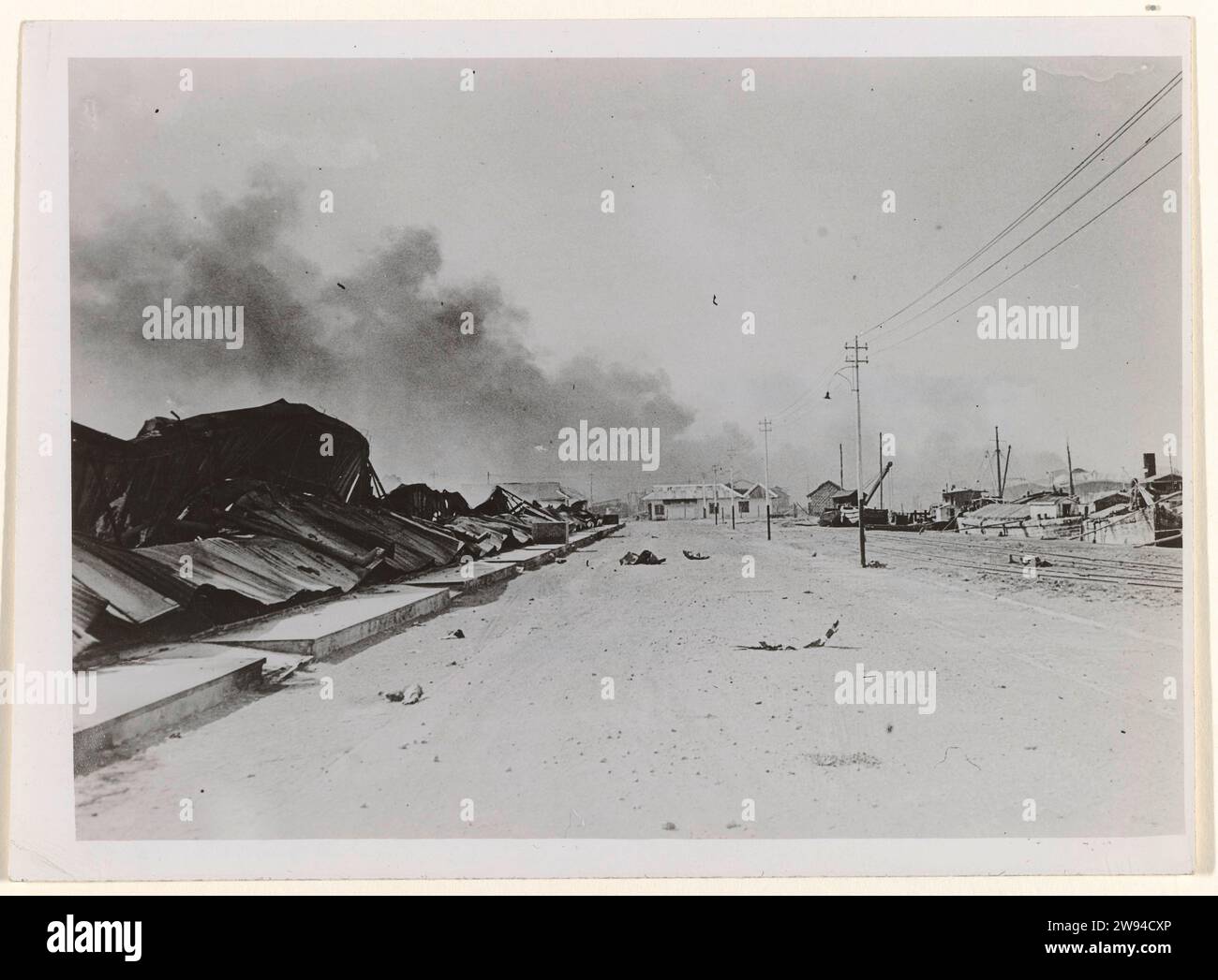 Scorched earth, 1947 photograph In the port of Probolinggo, the ...