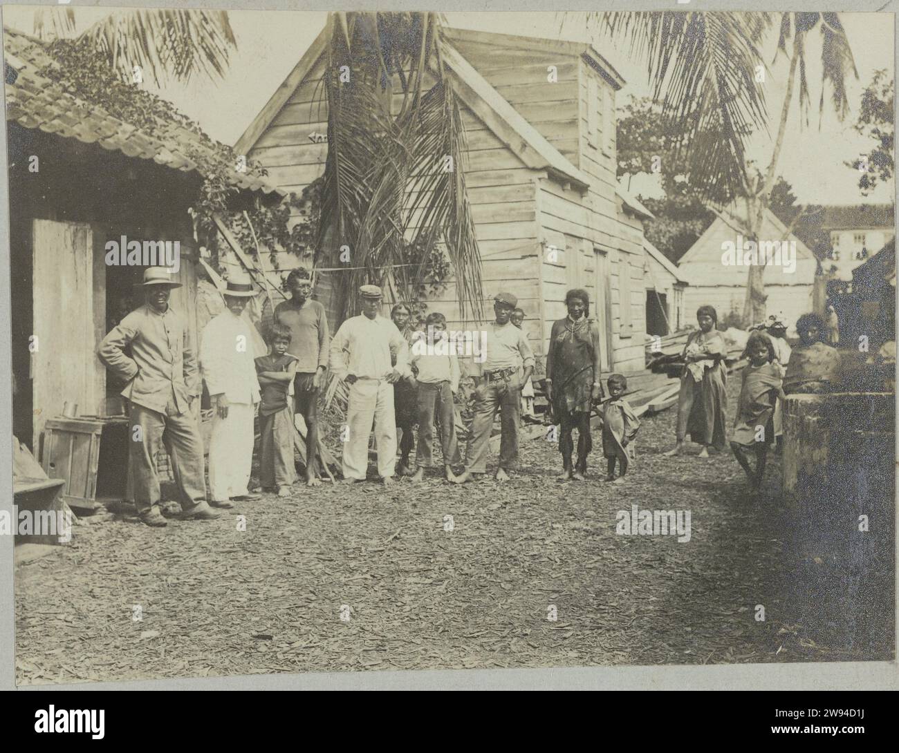 Surinamese Caribbean in a yard in Saramaccastraat, Paramaribo, 1903 ...
