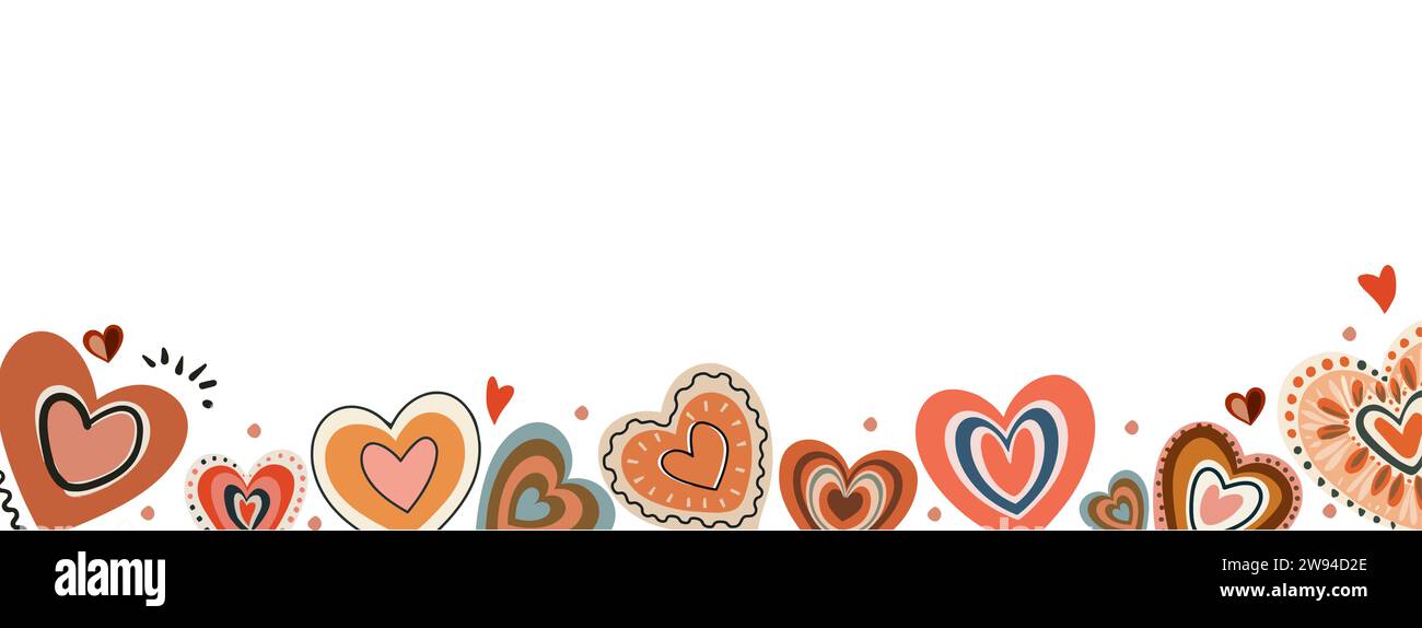 Colorful boho style heart border vector art Stock Vector Image & Art ...