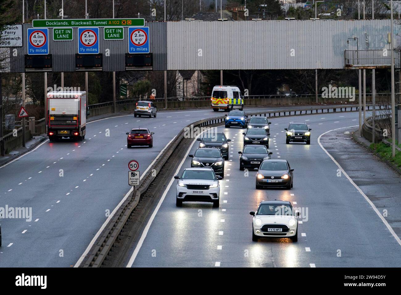 Traffic on the A102 in London as millions of people are braced for ...