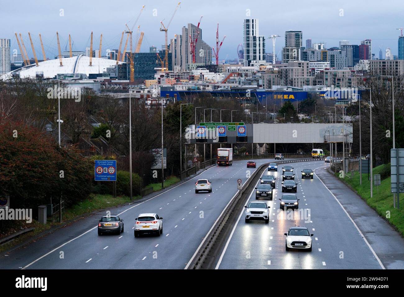 Traffic on the A102 in London as millions of people are braced for ...