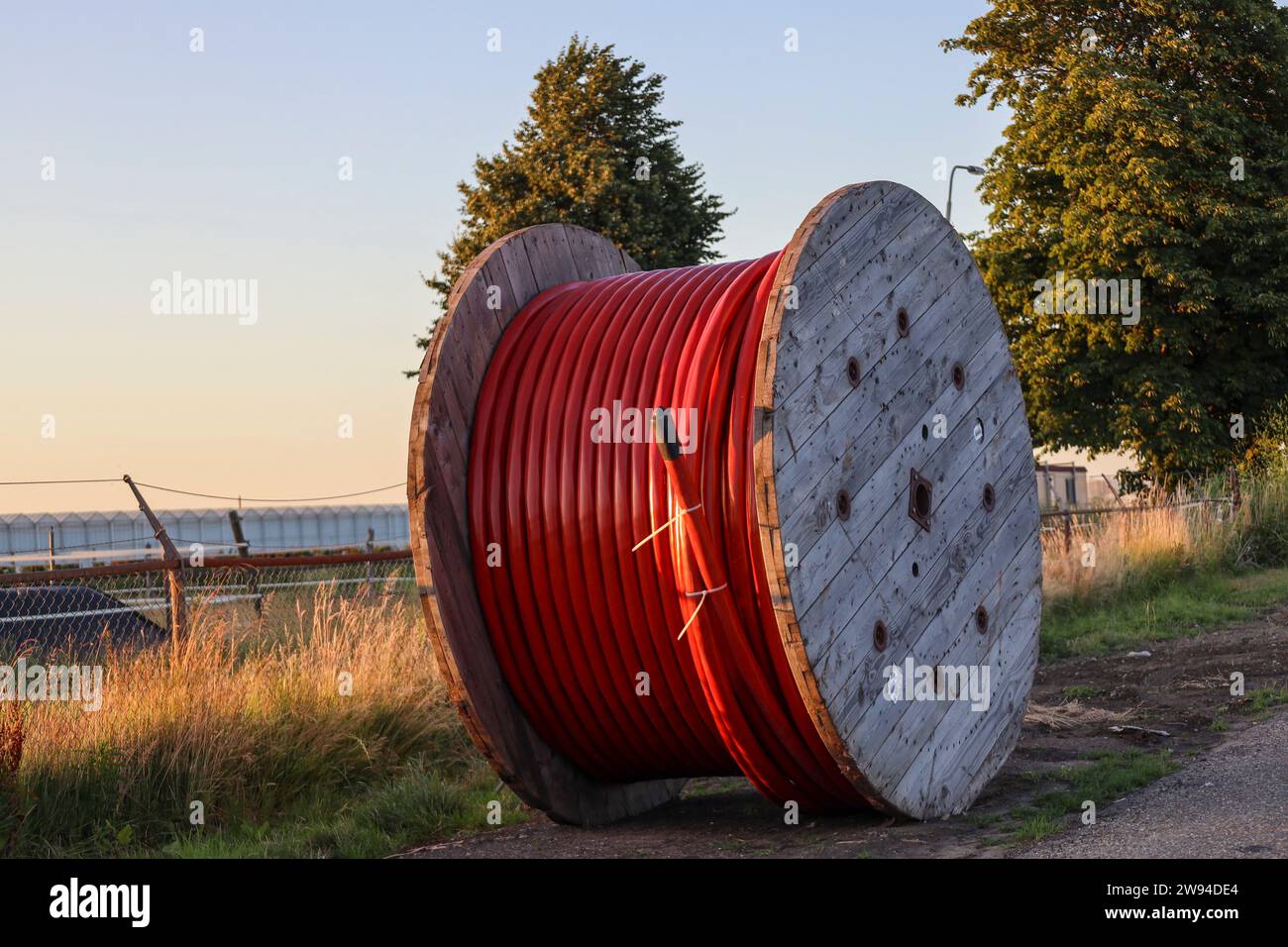 Fiber optic cable for fast and modern internet in the Netherlands Stock ...