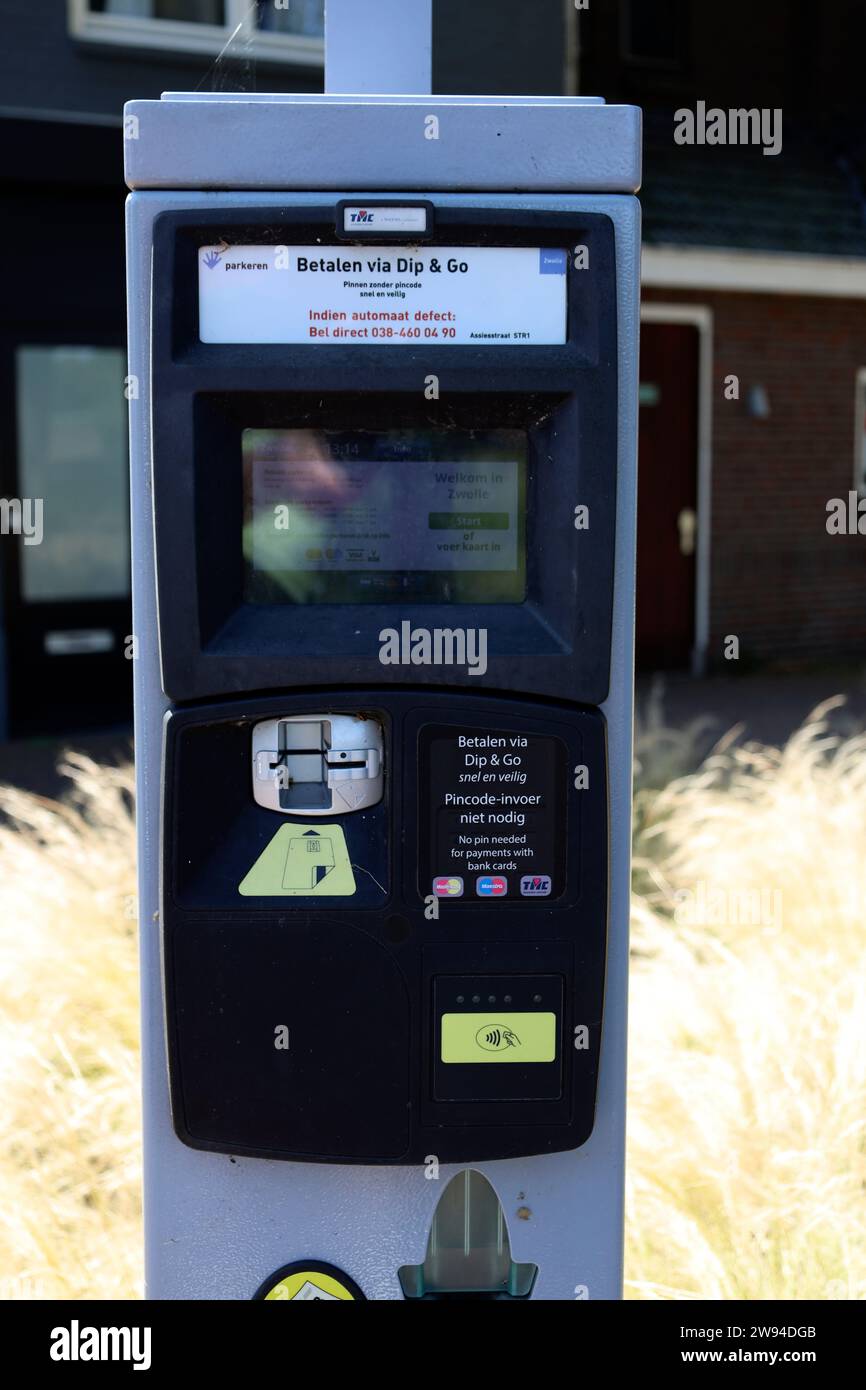 Vending machine on street where parking tickets can be bought with bank ...