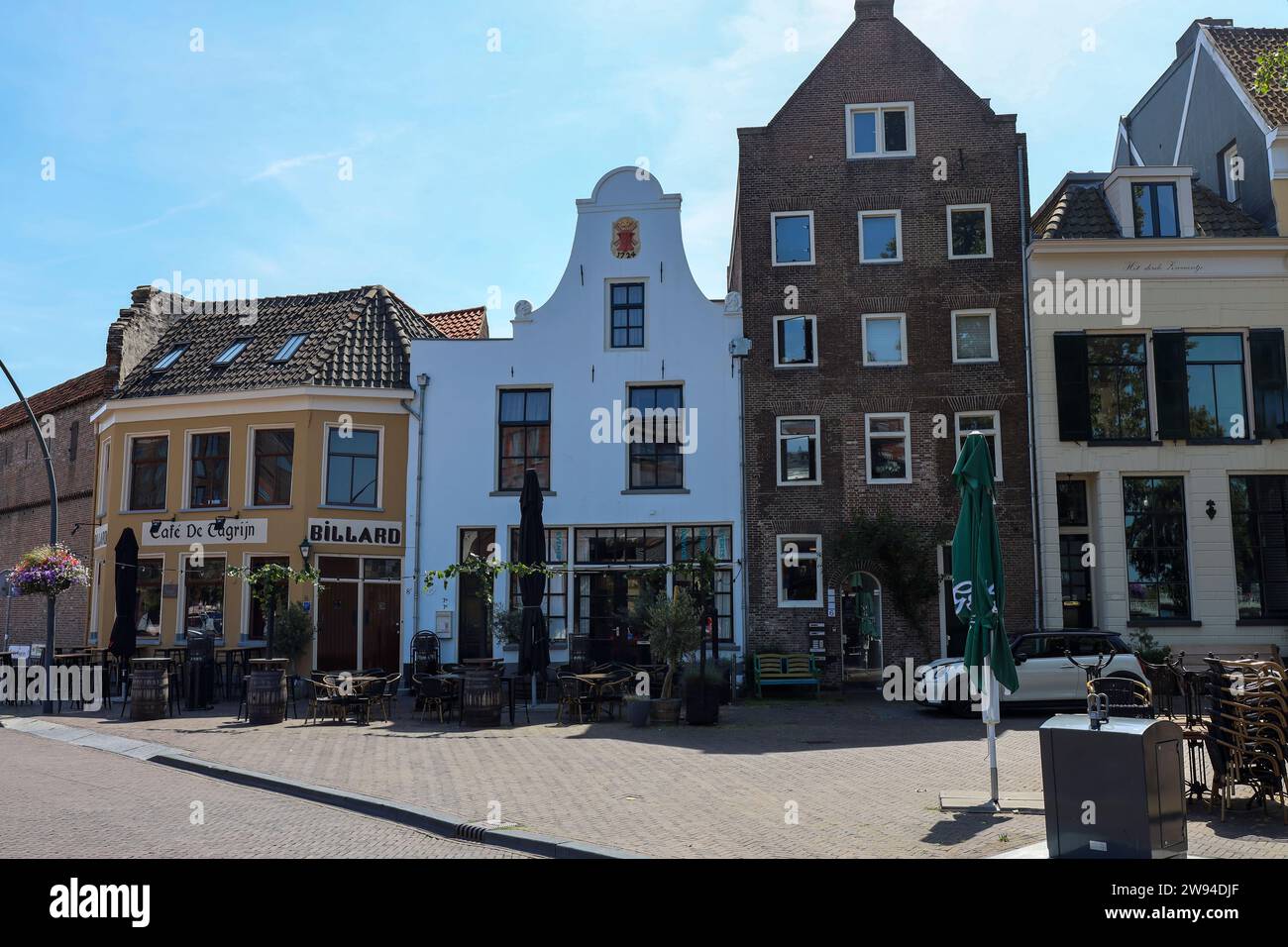 Old and archival buildings of the city center of Zwolle in the ...