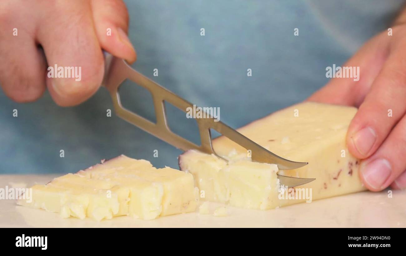 Cheese block-Whole cheese block transformed with finesse, as a skilled ...