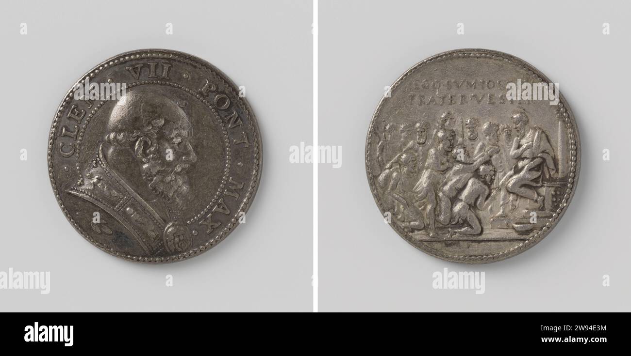 Clemens VII, Giovanni Desiderio Bernardi, 1526 history medal Silver ...