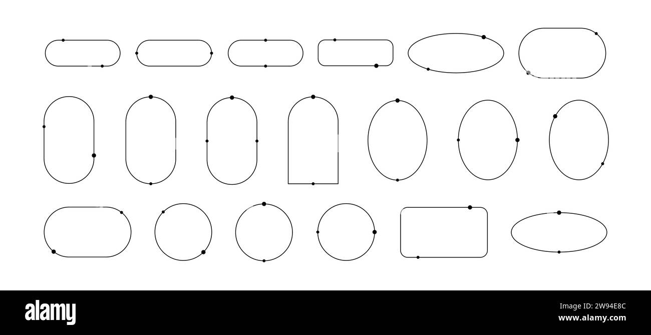 Aesthetic frames pack of y2k elements. Minimalistic linear templates ...