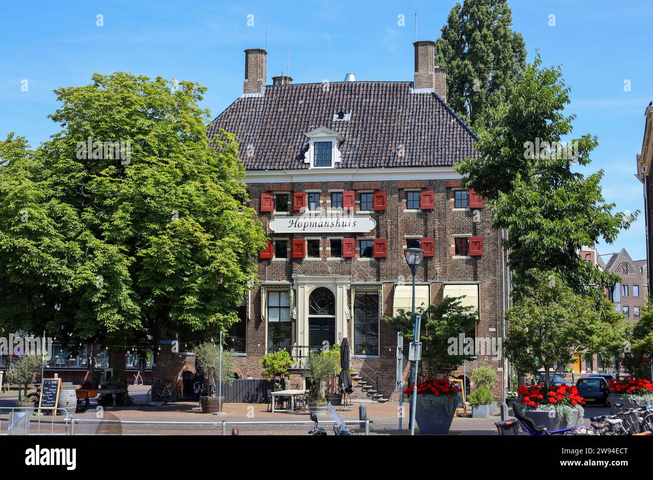 Old and archival buildings of the city center of Zwolle in the ...