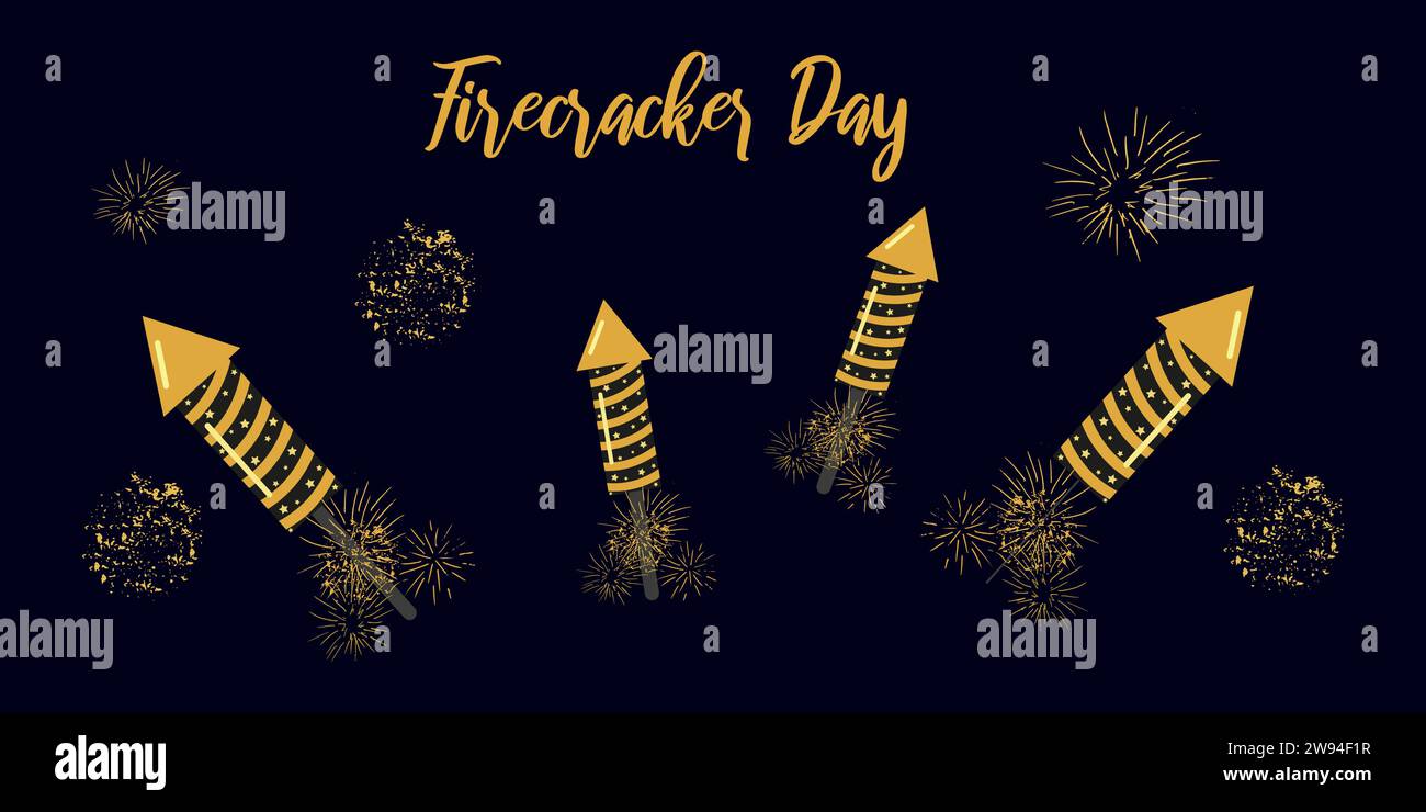 The day of launching firecrackers and fireworks. Festive banner flyer ...