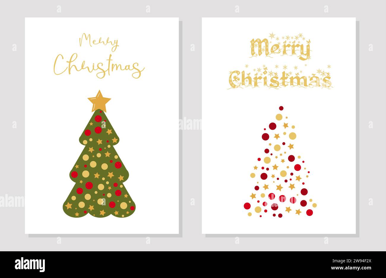 Holiday postcard with New Years Christmas tree. Layout greeting card ...